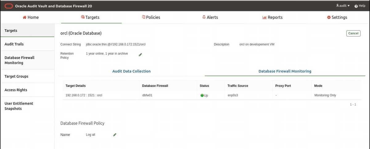 Oracle Audit Vault and Database Firewall - Technical blog